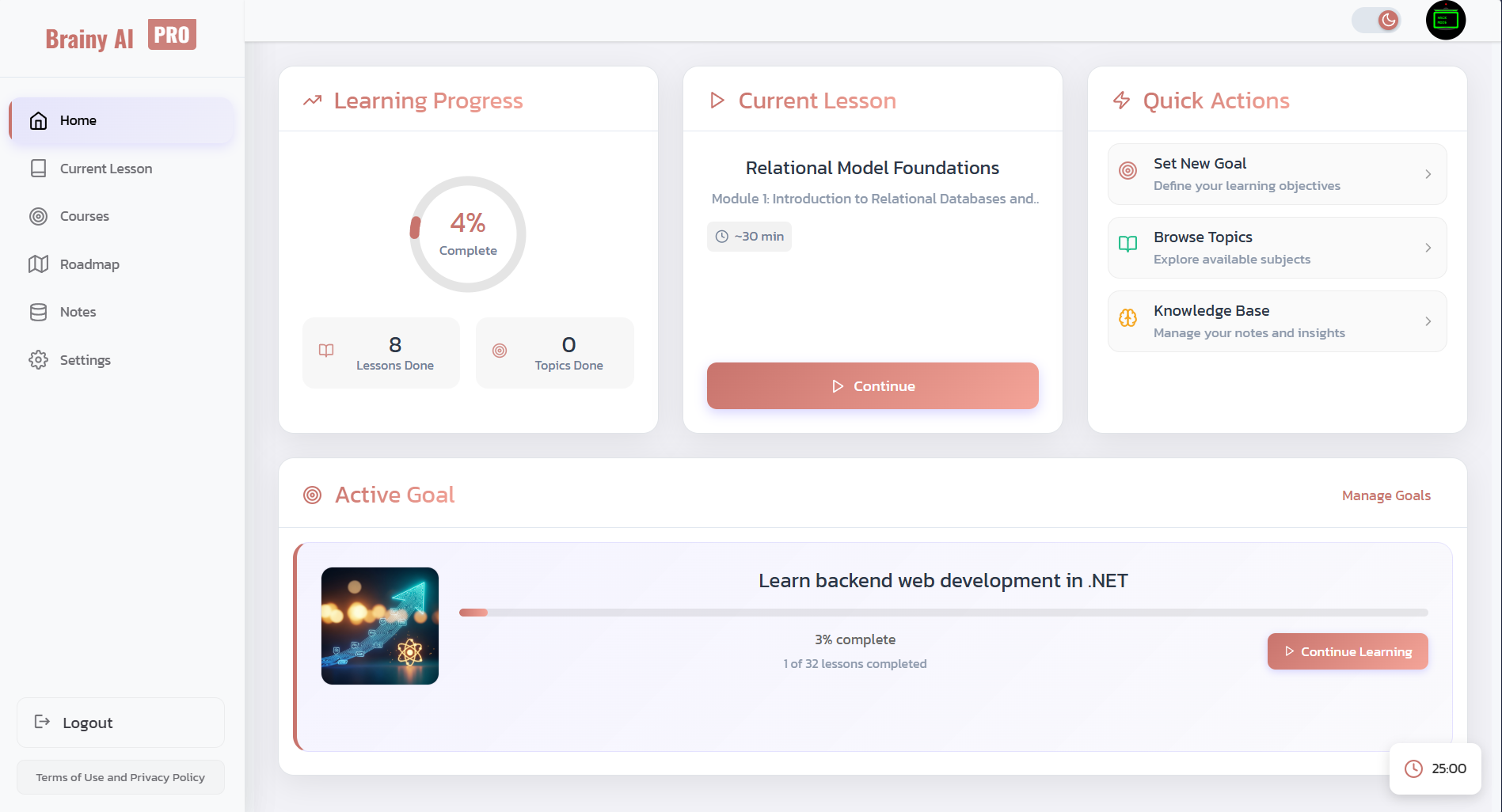 Brainy AI - AI Learning Assistant | Personalized Study Roadmaps & Interactive Lessons